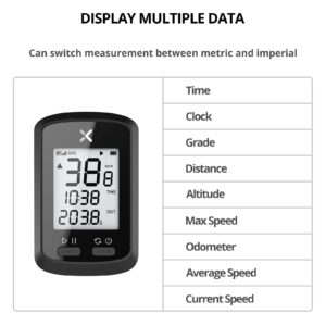 XOSS G GPS Bike Computer, Wireless Bluetooth Bike Speedometer and Odometer, Rechargeable Cycling Computer MTB Tracker with LCD Automatic Backlight Display, IPX7 Waterproof Fits All Bikes Electric Bike