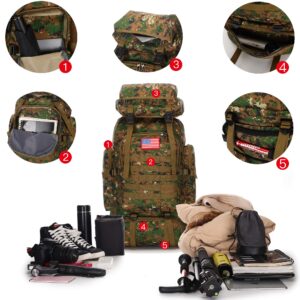 70l Hiking Backpack for Men Waterproof Military Camping Rucksack Travel Daypack