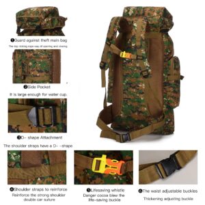 70l Hiking Backpack for Men Waterproof Military Camping Rucksack Travel Daypack