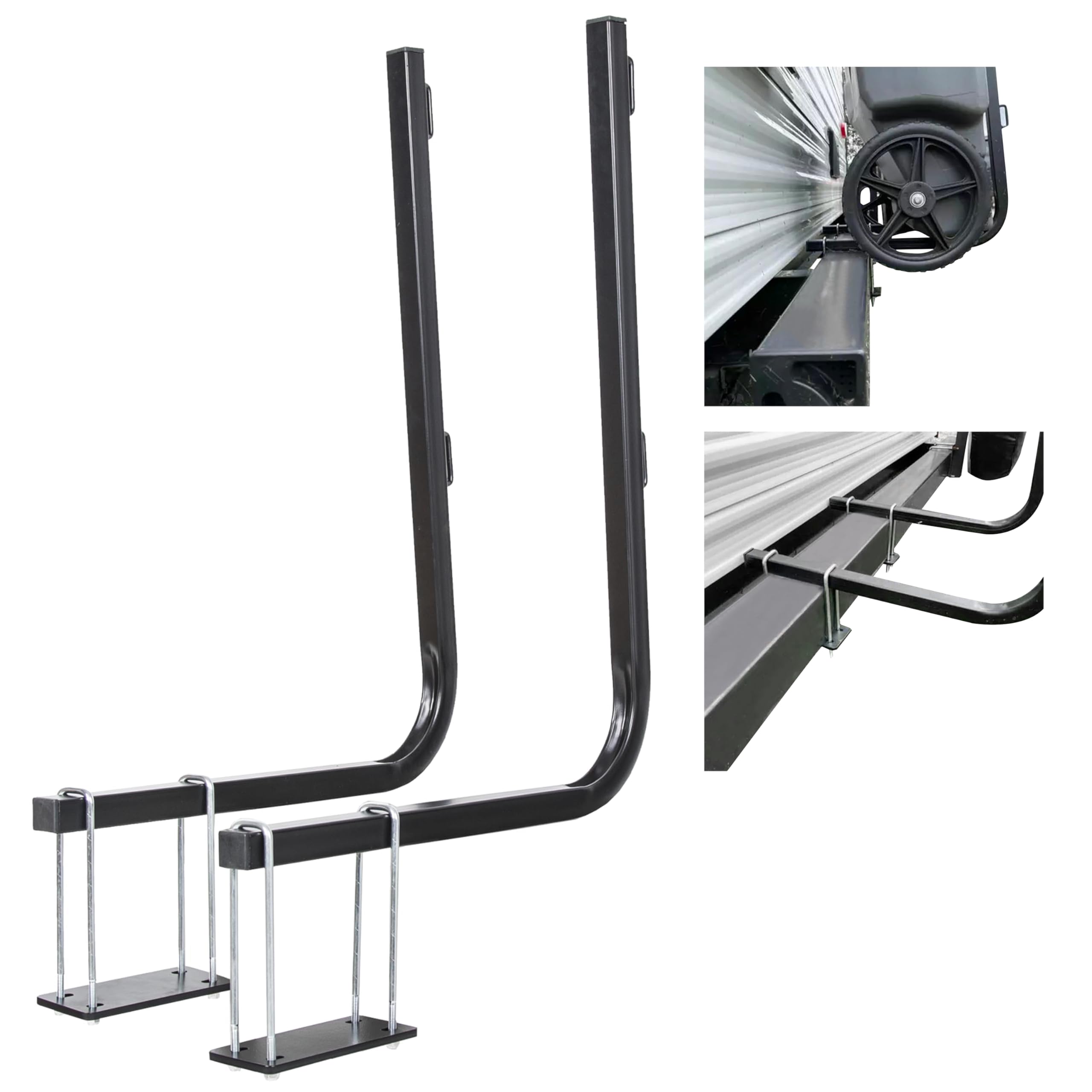 ECOTRIC RV Portable Waste Tote Tank Carrier RV Bumper Rack Support Bracket with Heavy-Duty Straps Secure Water Tank in Place During Travel