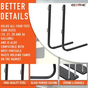 ECOTRIC RV Portable Waste Tote Tank Carrier RV Bumper Rack Support Bracket with Heavy-Duty Straps Secure Water Tank in Place During Travel