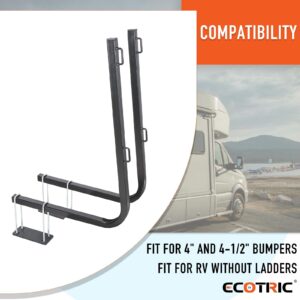 ECOTRIC RV Portable Waste Tote Tank Carrier RV Bumper Rack Support Bracket with Heavy-Duty Straps Secure Water Tank in Place During Travel