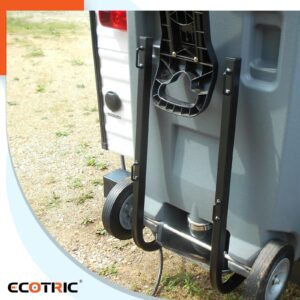 ECOTRIC RV Portable Waste Tote Tank Carrier RV Bumper Rack Support Bracket with Heavy-Duty Straps Secure Water Tank in Place During Travel