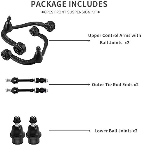 DWVO Front Control Arm Kit Compatible with 2004-2008 Ford F-150 New Body (NOT Heritage), 2006-2008 Lincoln Mark LT (all models)