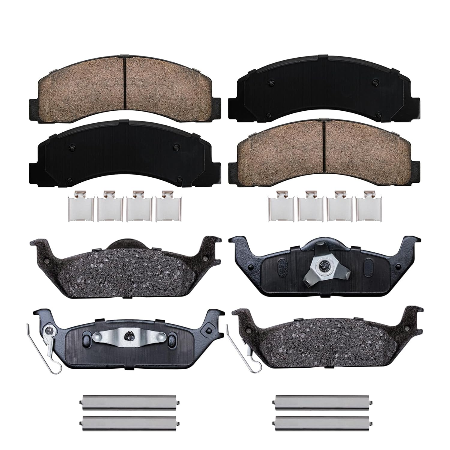 Detroit Axle - Brake Pads for 2010-2011 Ford F-150 Ceramic Brakes Pads w/Hardware Front and Rear Replacement