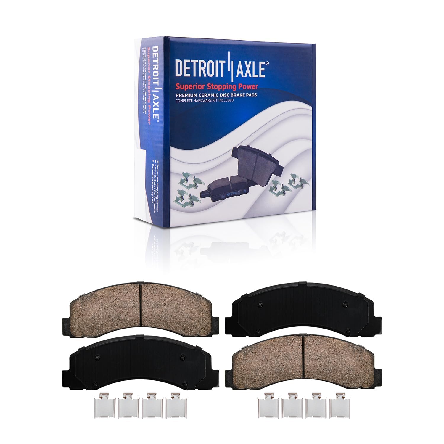 Detroit Axle - Brake Pads for 2010-2011 Ford F-150 Ceramic Brakes Pads w/Hardware Front and Rear Replacement