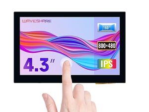 waveshare 4.3inch capacitive touch display compatible with raspberry pi pi 4b/3b+/3a+/3b/2b/b+/a+/cm3/3+/4 800×480 resolution ips wide angle mipi dsi interface