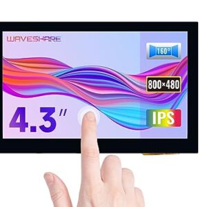 Waveshare 4.3inch Capacitive Touch Display Compatible with Raspberry Pi Pi 4B/3B+/3A+/3B/2B/B+/A+/CM3/3+/4 800×480 Resolution IPS Wide Angle MIPI DSI Interface