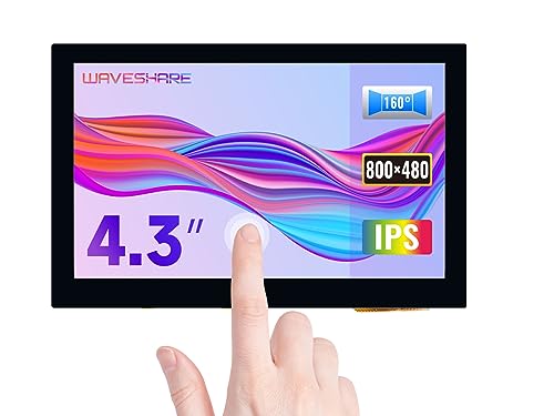 Waveshare 4.3inch Capacitive Touch Display Compatible with Raspberry Pi Pi 4B/3B+/3A+/3B/2B/B+/A+/CM3/3+/4 800×480 Resolution IPS Wide Angle MIPI DSI Interface