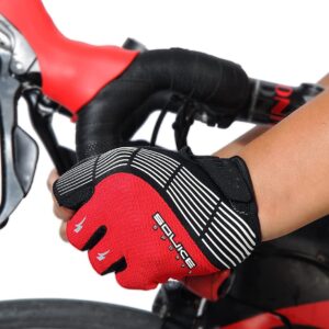 Souke Sports Cycling Bike Gloves Padded Half Finger Bicycle Gloves Shock-Absorbing Anti-Slip Breathable MTB Road Biking Gloves for Men/Women Red X-Large