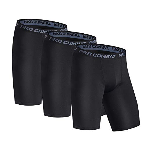 SWONES Men's Compression Shorts3 Pack,Workout Shorts,Running Shorts Black