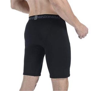 SWONES Men's Compression Shorts3 Pack,Workout Shorts,Running Shorts Black