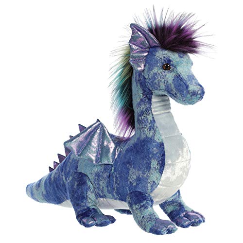 Aurora® Exquisite Luxe Boutique™ Zion Dragon™ Stuffed Animal - Luxurious Elegance - Sensory Delight - Blue 17 Inches