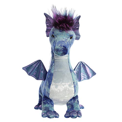 Aurora® Exquisite Luxe Boutique™ Zion Dragon™ Stuffed Animal - Luxurious Elegance - Sensory Delight - Blue 17 Inches