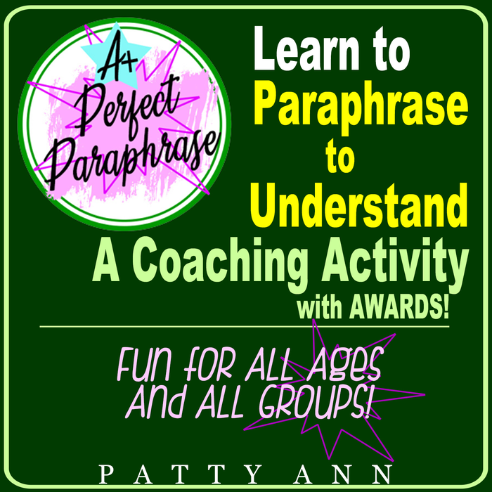 Oral Communication Language Activity: Learn How to PARAPHRASE to UNDERSTAND! *Guided Instructions *Fast Implementation *Awards Recognition!