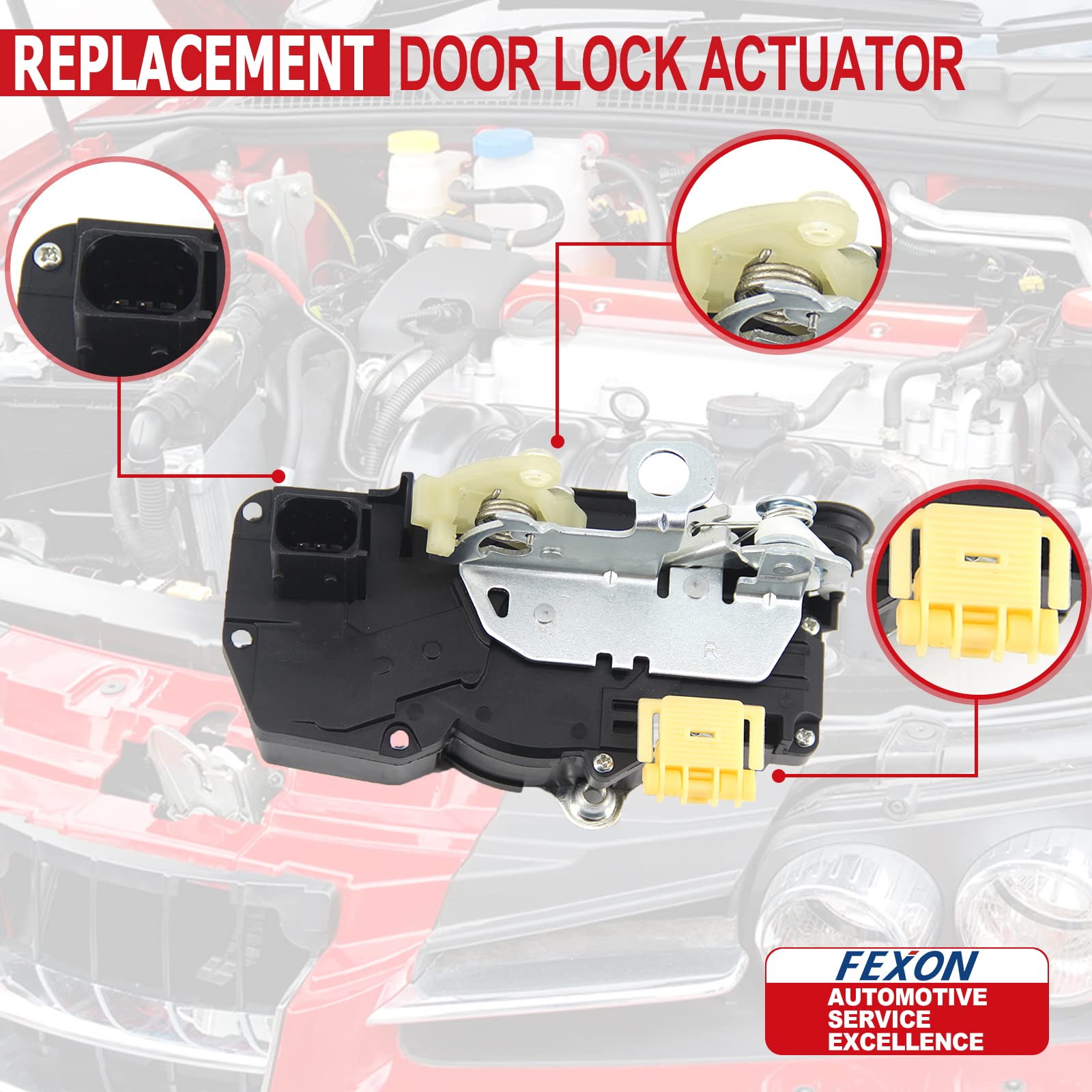 4PCS Door Latch Lock Actuator Replaces for Chevy Silverado Suburban Avalanche Tahoe GMC Sierra Yukon Cadillac Escalade 2007-2009, 4 Door Kits 931-303 931-304 931-108 931-109