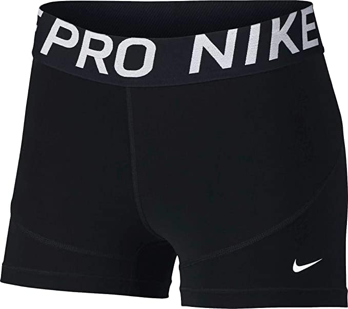 Nike Women's Pro 3" Training Shorts (Large, Black White)