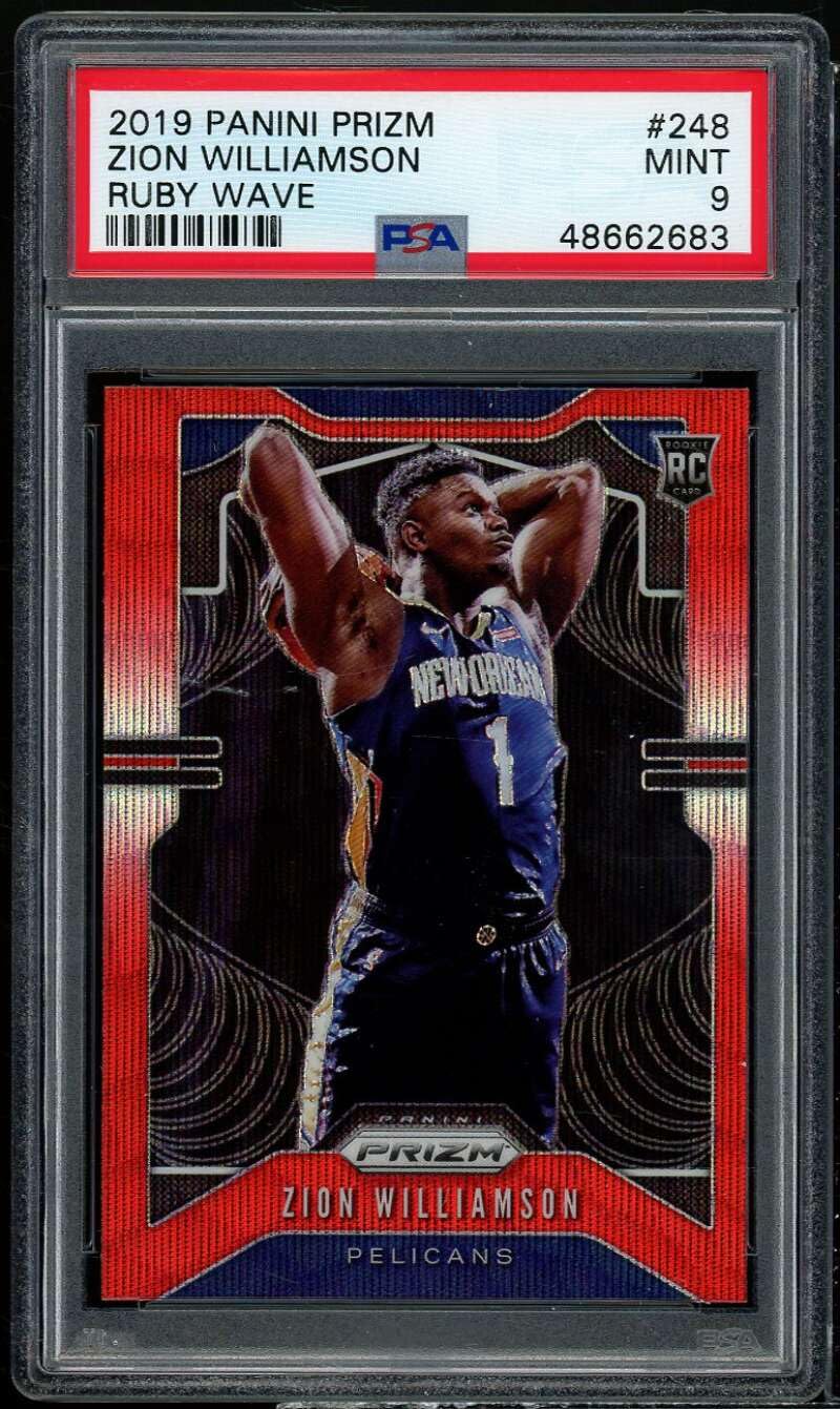 2019-20 Panini Prizm - Zion Williamson - 1st Official Prizm Rookie Card - New Orleans Pelicans NBA Basketball Rookie Card - GRADED PSA 9 MINT RC Card #248