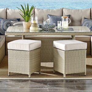 canaan all-weather wicker outdoor 17" h square stools with cushions, set of 2