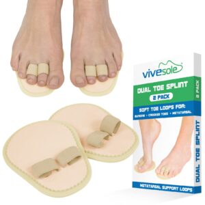 vivesole budin splint toe straightener (pair) - hammer toe corrector for women, men - crooked toe, joint realign cushion brace for claw, curled - metatarsal support loop guard alignment corrector wrap