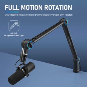 Thronmax S3+ Zoom Boom Arm- Mic Arm- Fully Adjustable Podmic for Gamers and Podcasts- Universally Compatible Mic Stand Desk Mount