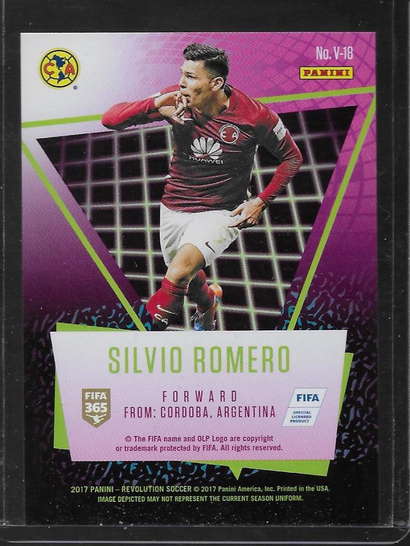 2017 Revolution Soccer Vortex #18 Silvio Romero Club America Official Panini Futbol Trading Card