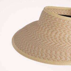 Pineapple&Star Vienne Visor Women's Summer Sun Straw Packable UPF 50+ Beach Hat (Natural)