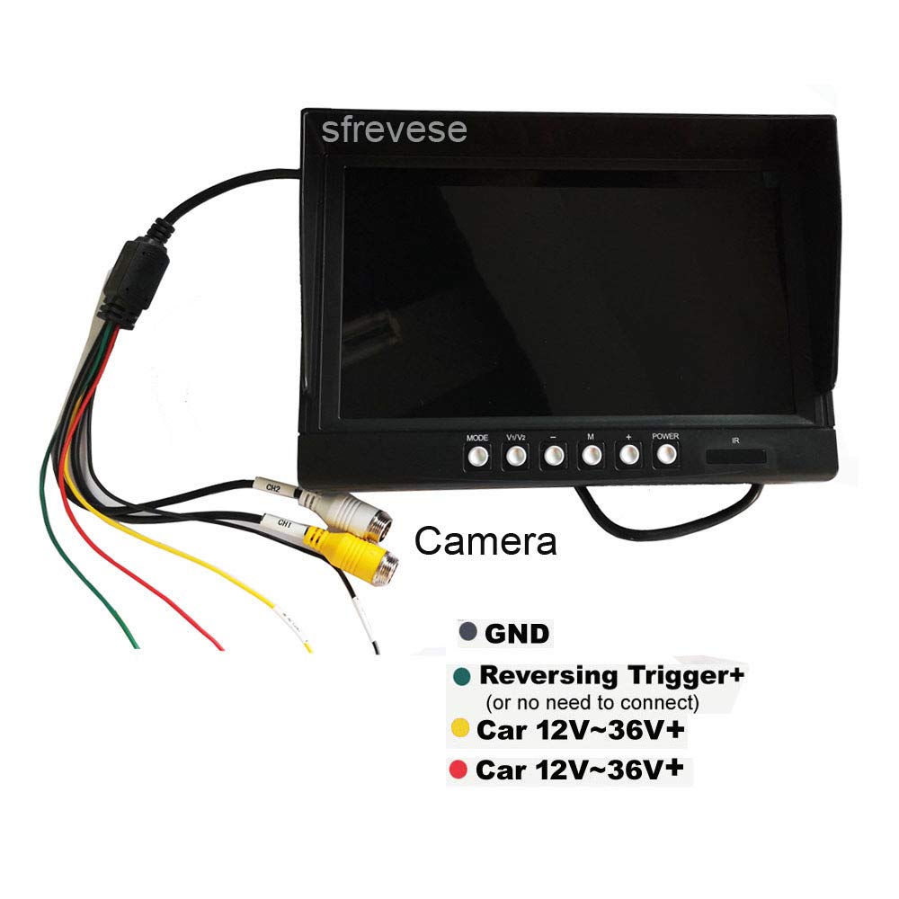 9" 4Pin IPS HD SD DVR Recording 2CH Split Car Rear View Monitor + 2X AHD 1080P Reversing Backup Camera for Bus Long Truck Vehicle Waterproof 12V-24V