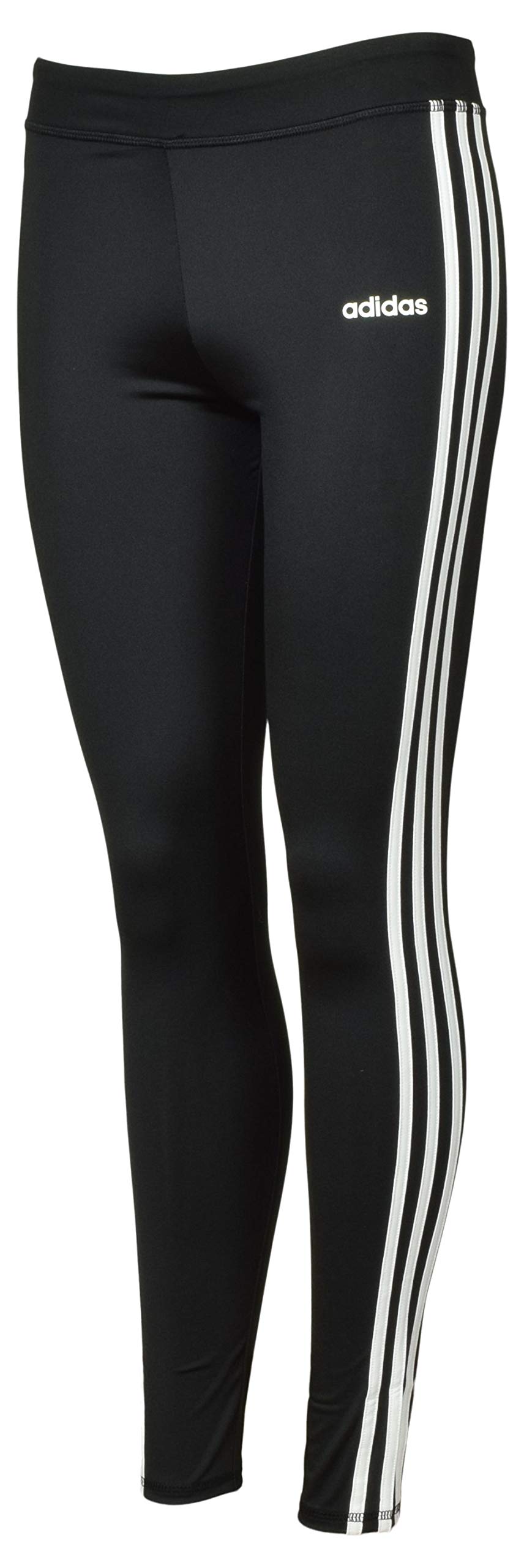 adidas Girls' Performance Tight Three Stripe Leggings - L - Black/White