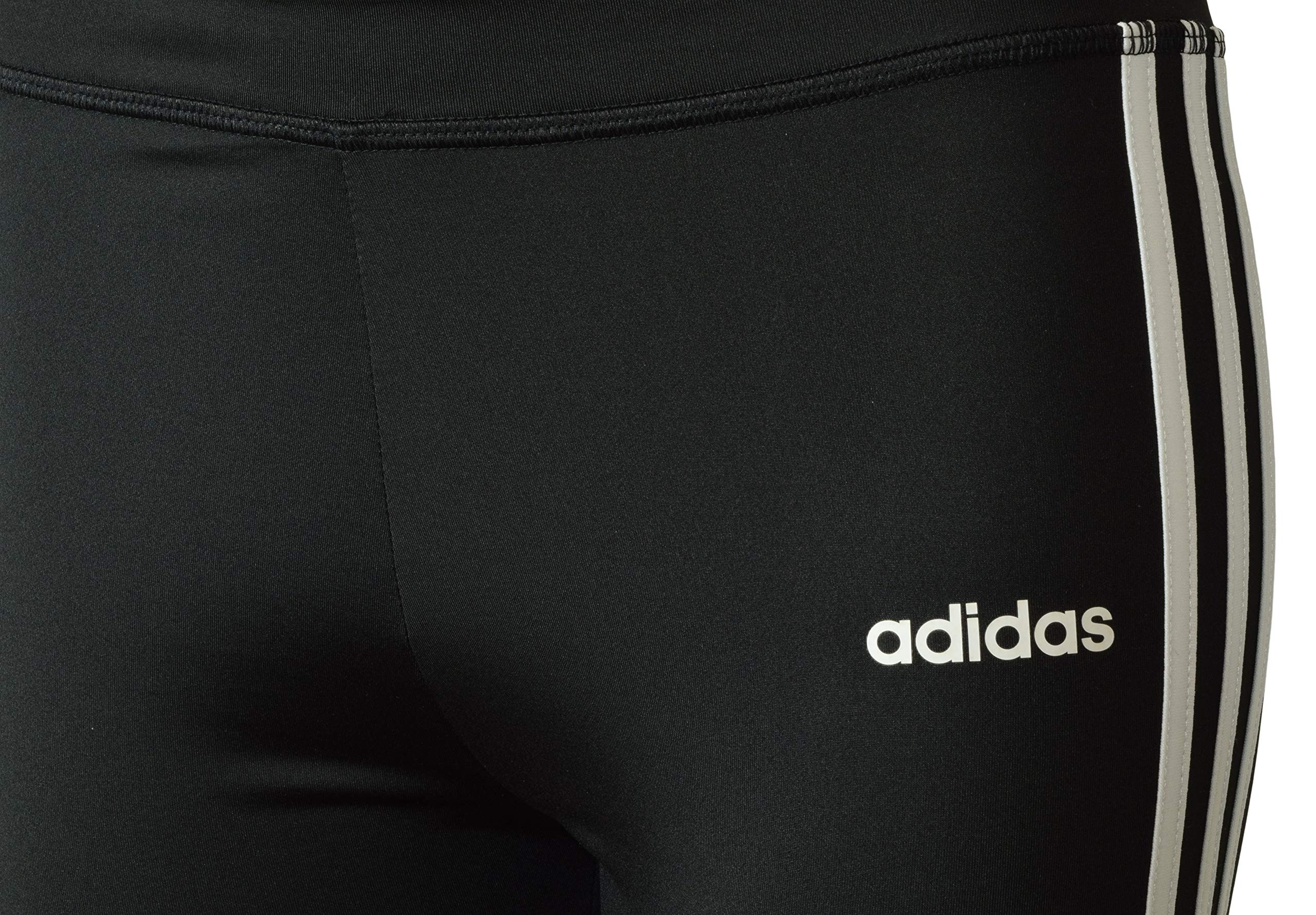 adidas Girls' Performance Tight Three Stripe Leggings - L - Black/White