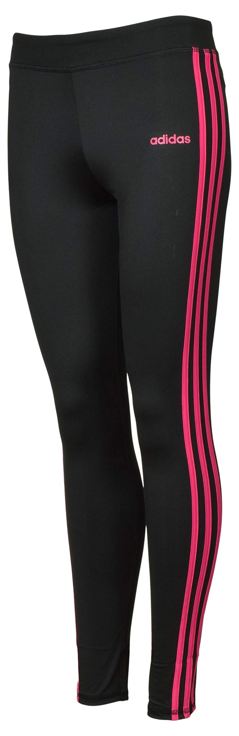 adidas Kids Girls' Performance Tight Three Stripe Leggings - XL - Black/Pink