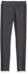 adidas kids girls' performance tight three stripe leggings - l - gray/black