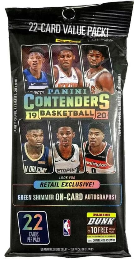 2019/20 Panini Contenders NBA Basketball FAT PACK CELLO box (12 pks/bx)