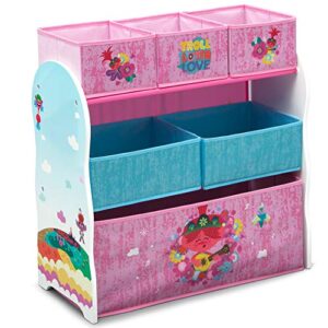 delta children 6 bin design and store toy organizer - greenguard gold certified, trolls world tour