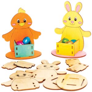 Baker Ross AT506 Easter Egg Cup Kits - Pack of 4, Creative Art and Craft Supplies for Kids to Make and Decorate