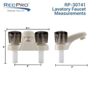 RecPro 4" RV Faucet | Parchment | RV Bathroom Accessories | RV Bathroom Sink | Lavatory Faucet