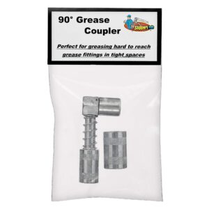 Slippery Pete 90 Degree Grease Coupler Snaps on to Grease Fittings in Tight Spaces