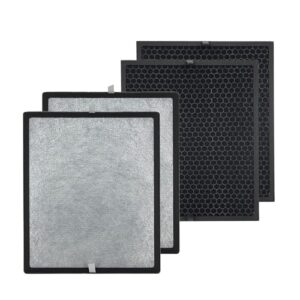 pureburg lv-pur131 true hepa replacement filter set compatible with levoit lv-pur131 lv-pur131s air purifiers part lv-pur131-rf, h13 4-stage filtration activated carbon air clean dust vocs,2+2