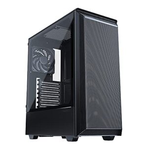 phanteks eclipse p300a (ph-ec300atg_bk01) high airflow full-metal mesh design, compact atx mid-tower, 120mm black case fan, black