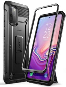 supcase ub pro series designed for samsung galaxy s20 plus case / s20 plus 5g case (2020 release), full-body dual layer rugged holster & kickstand case without built-in screen protector (black)