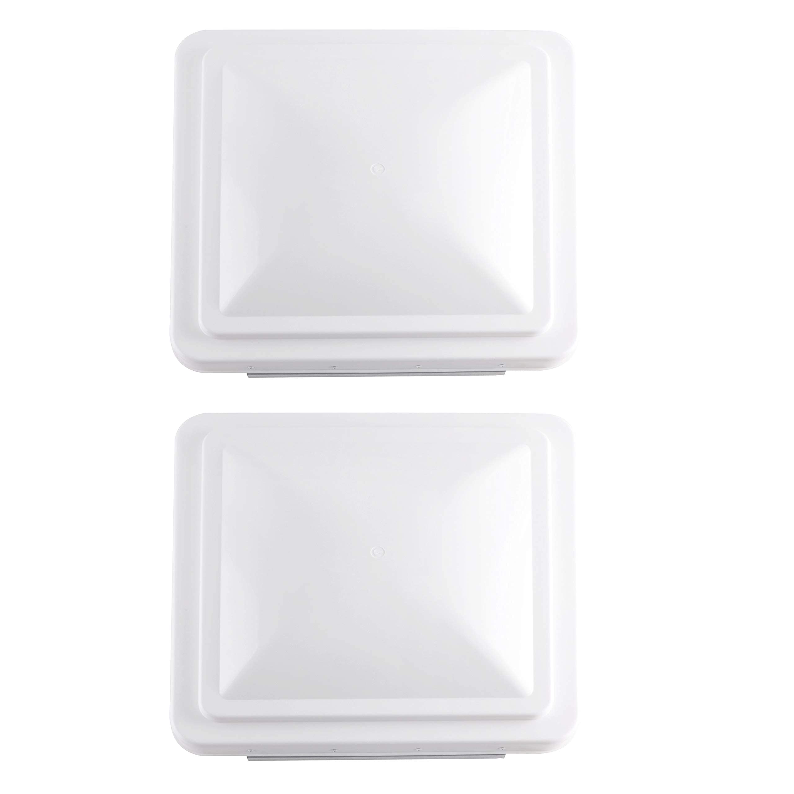 RVGUARD RV Roof Vent Cover 14 Inches, Universal Replacement Vent Lid White (2 Pack), Compatible with Ventline (pre 2008) & Elixir Vents (since 1994)