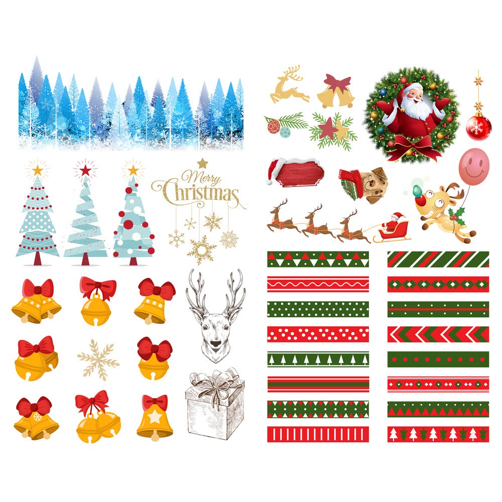 Seasonstorm Kawaii Merry Christmas Aesthetic Diary Travel Journal Paper Stickers Scrapbooking Stationery Sticker Flakes Art Supplies (PK566)