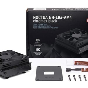 Noctua NH-L9a-AM4 chromax.Black, Low-Profile CPU Cooler for AMD AM4 (Black)