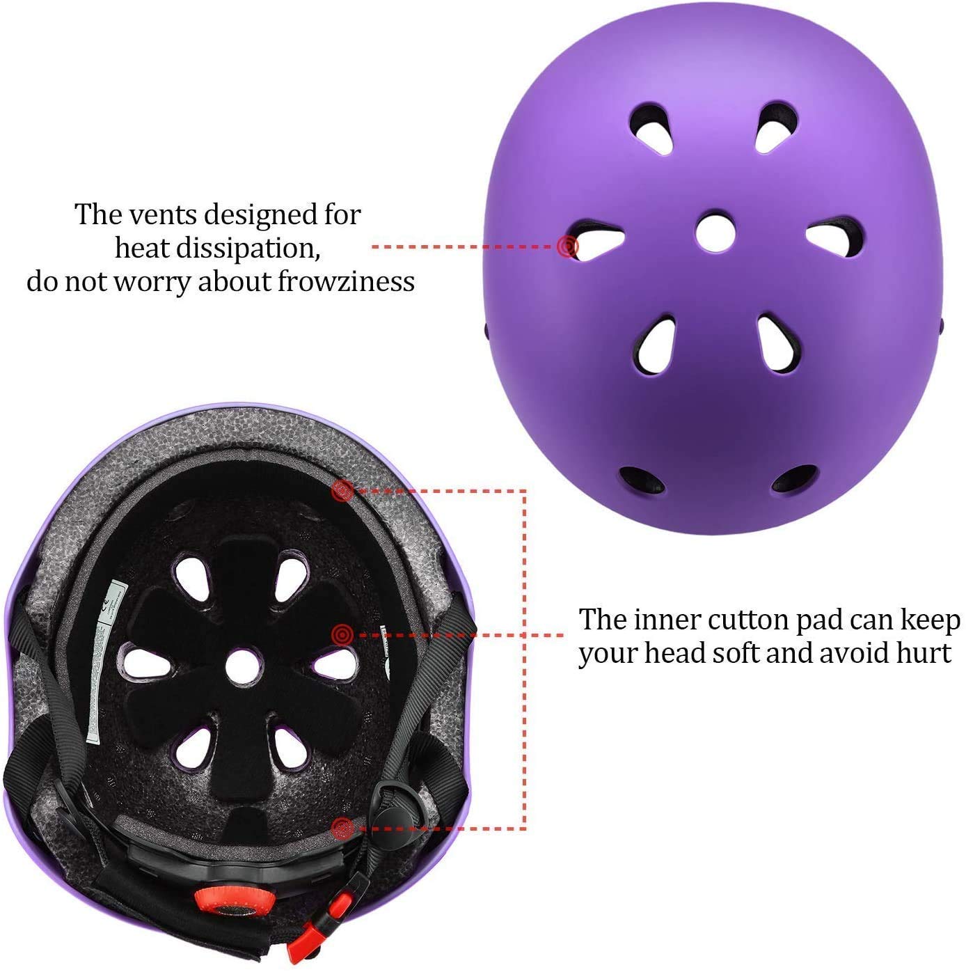 JeeFree Adjustable Kids Bike Helmet with Knee Pads Elbow Pads Wrist Guards,Skateboard Helmet for Ages 2-3-5-8-14 Kids Toddler Girls Boys,Multi-Sport Cycling Riding Scooter Skating Helmet