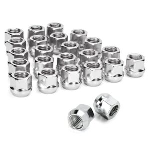 dynofit 14x1.5 aftermarket wheel lug nuts, 24pcs m14-1.5 21mm heigh open end conical lugnuts for c1500 tahoe,gm sierra 1500,chry-sler 300 and more wheels