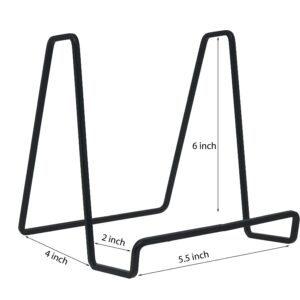 Tetra-Teknica (4 Pack) DS03-B 6" Square Wire Display Stand for Plate, Artwork, Picture Frame, Plaque and More (Black)