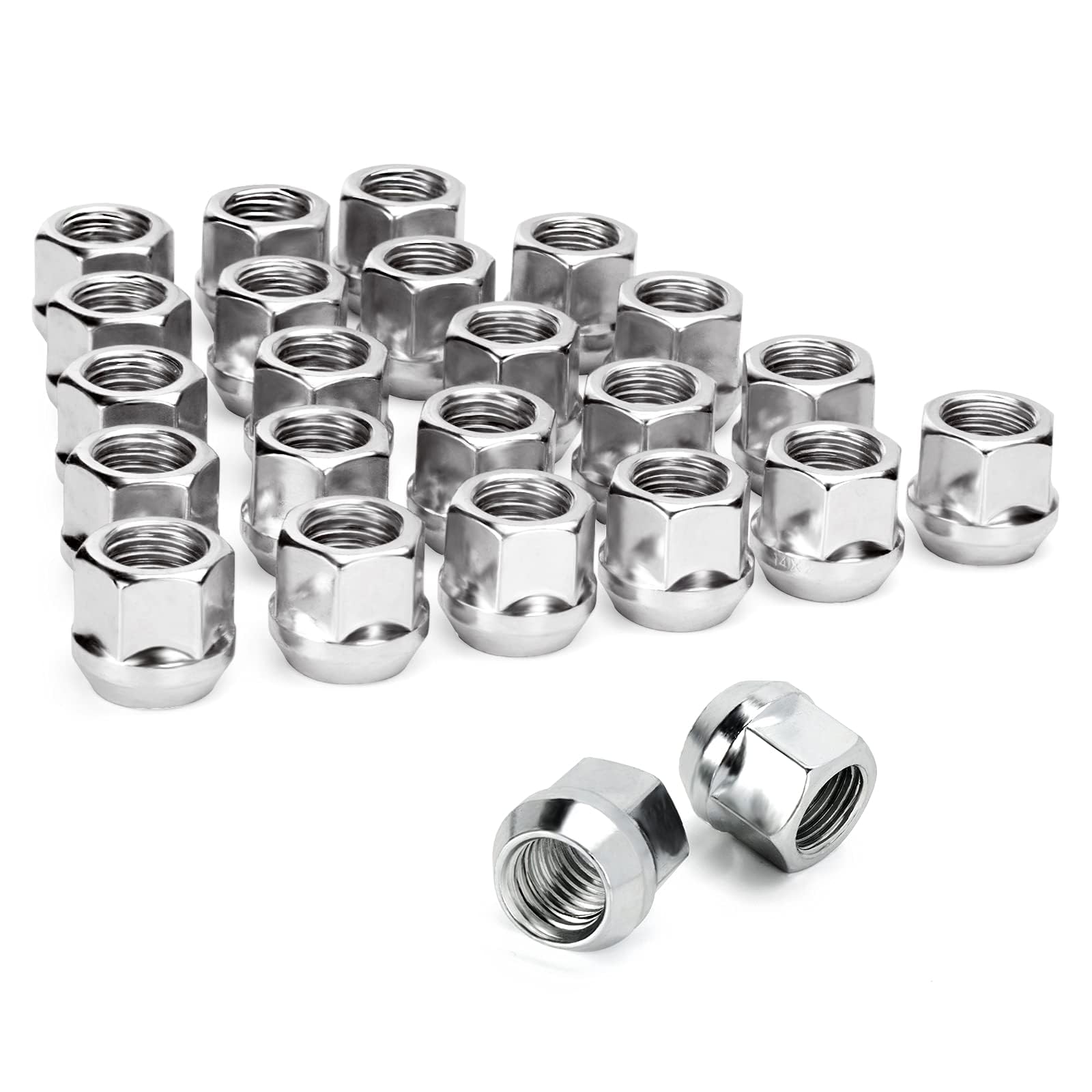 dynofit 14x2.0 aftermarket Wheel Lug Nuts, 24pcs M14-2.0 21mm Heigh Open end conical lugnuts for Excursion,2000-14 Expedition,2004-2014 F-150,09-14 Lobo,00-13 Transit,Navigator and More Wheels