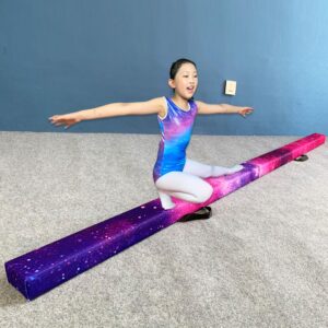 FC FUNCHEER 8FT Folding Balance Beam -Gymnastics Floor Beam - Gymnastics Equipment- Anti-Slip Bottom - Suede Cover - Carry Bag for Kids/Adults Home & Gym Center