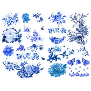 seasonstorm blue china ink painting aesthetic diary travel journal paper stickers scrapbooking stationery school office art supplies