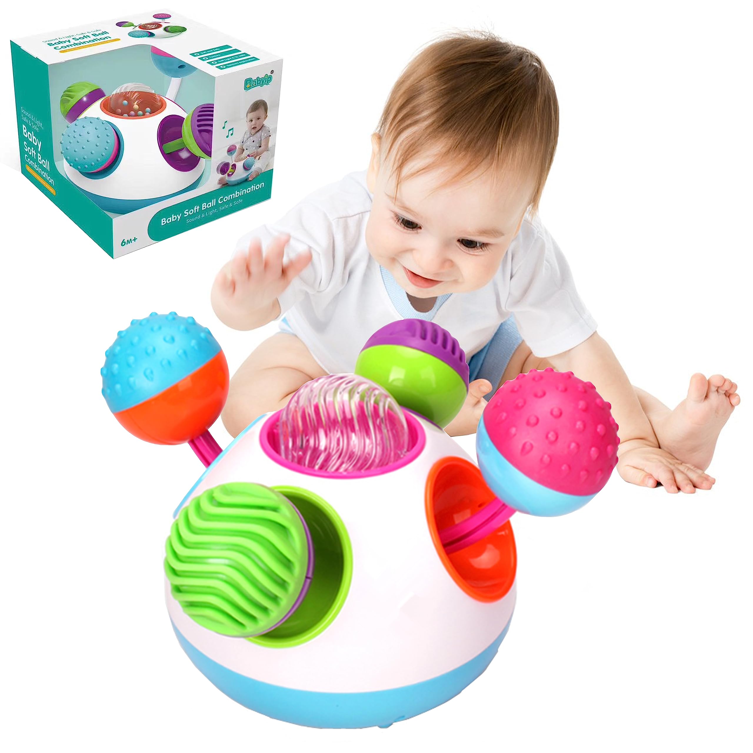 BAIVYLE Montessori Toys for 1 Year Old, Activity Ball Infant Toys, Newborn Musical Learning Cube Baby Fidget Toy for 8 Month Old,Toddler Developmental Learning Toys Birthday Gifts